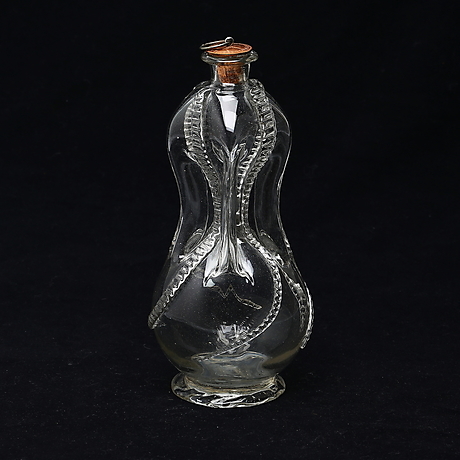 KLUCKAFLASKA med propp, Elizabeth II, klarglas. Glas - Övrigt - Auctionet