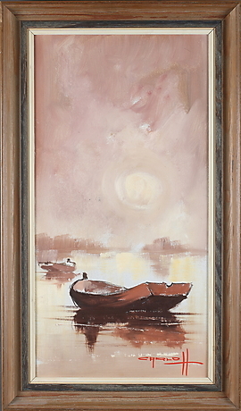 CARLO HANSEN. Boat in sunlight, oil on canvas, signed. Art - Paintings ...