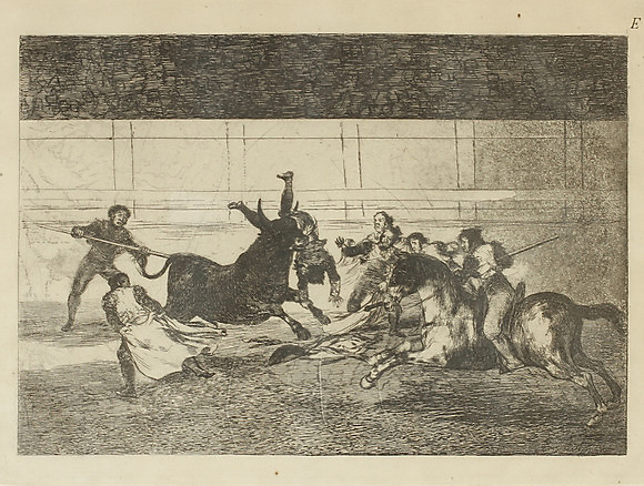 FRANCISCO DE GOYA. etching, "Mort de Pepe Illo" from the series La ...