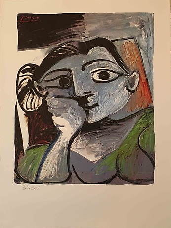 PABLO PICASSO. After. Face. Color lithograph. Signed Picasso in print ...