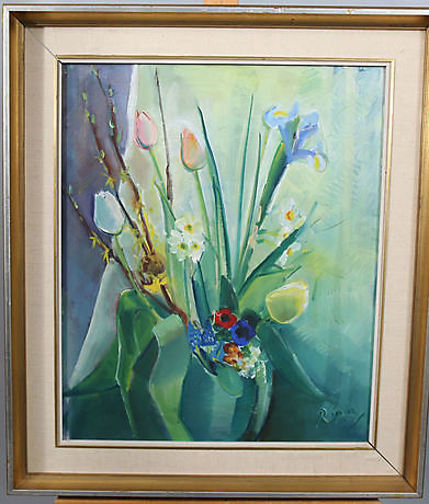 HANS RIPA. Oil on Board, Still life with flowers, signed Ripa. Art ...