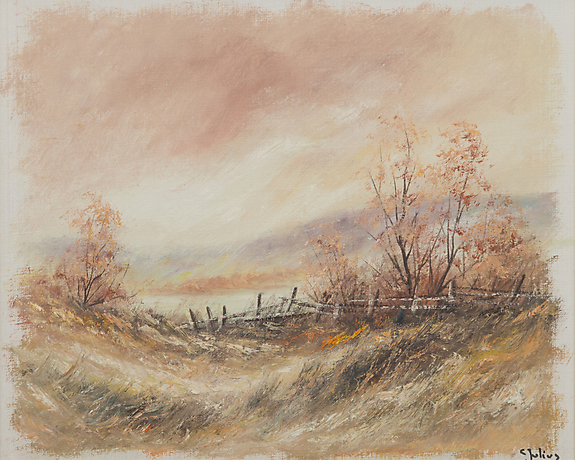 CARL JULIUS. Autumn landscape, oil on canvas, signed C. Julius. Art ...