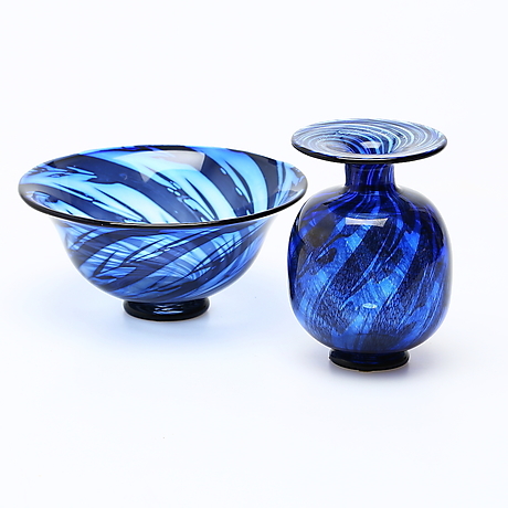 EVA ENGLUND. VASE and BOWL, glass, grail, Orrefors. Glass - Other ...