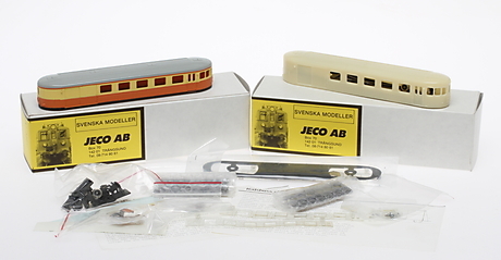 MODEL TRAIN 2 pieces JECO kit SJ's rail bus Y-6. One painted and one ...