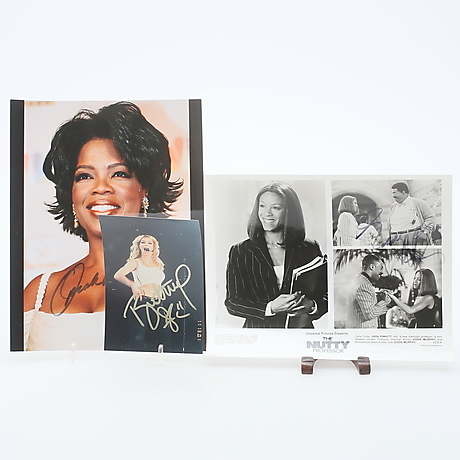 AUTOGRAPHS, with photograph, 3 pcs, Britney Spears, Oprah Winfrey ...