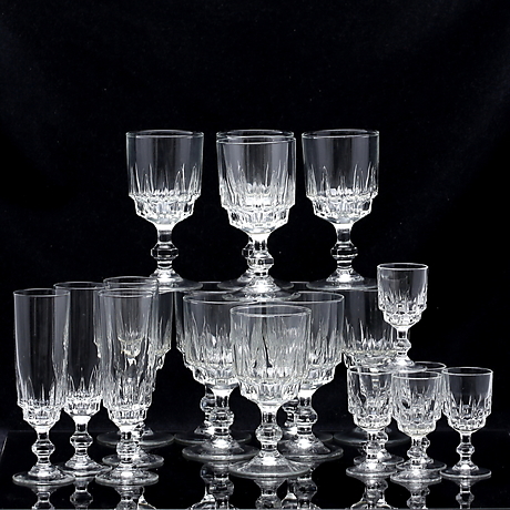 GLASSWARE, 21 parts, 1900s. Glass - Tableware - Auctionet