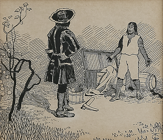 GERDA TIRÉN. Illustration, model for Robinson Kruse, circa 1900. Art ...