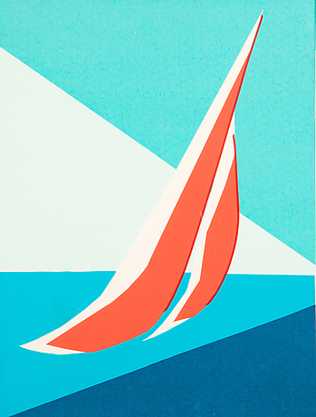 JAN NORÉN. "The Regatta", color lithograph, signed. Art - Engravings ...