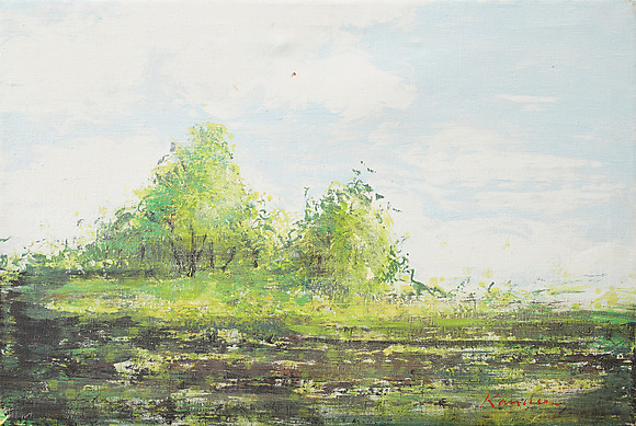 LEIF KANDER. acrylic on canvas, landscape motif, signed. Art ...