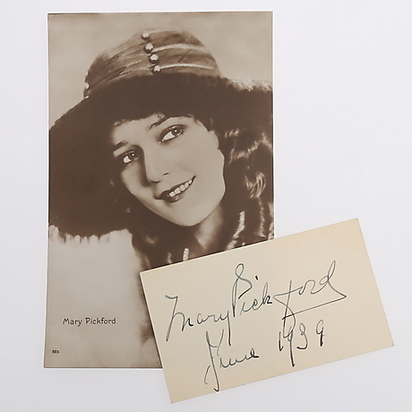 AUTOGRAPH. MARY PICKFORD, AMERICAN ACTRESS, SCREENWRITER M. M. (1892 ...