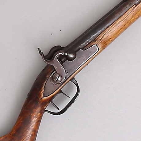 BLOCK RIFLE, for hunting, double barrel, 19th century. Weapons ...
