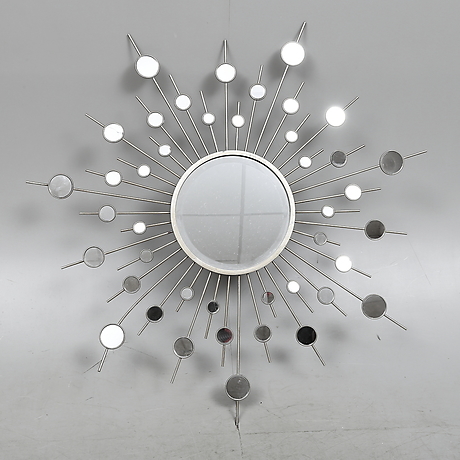 MIRROR, in the form of a sun, metal and glass, 2000s. Mirrors - Auctionet