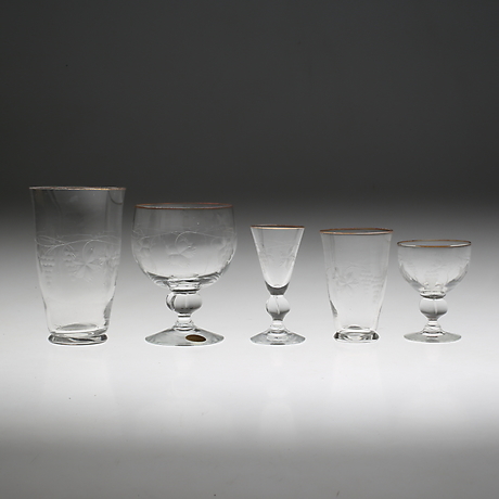 GLASSWARE, 57 pieces, Swedish Glass Center, Kosta. Glass - Tableware ...