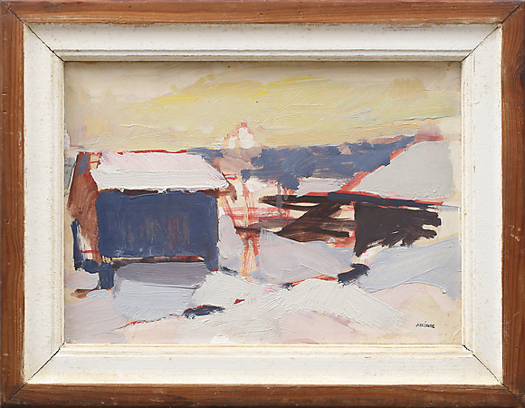 ALEX ÖBERG. "Winter light", oil on Board, signed. Art - Paintings ...