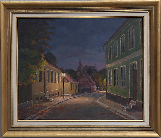 EDOUARD VALENTA, S:t Annegatan, Lund, signed oil on Board. Art ...