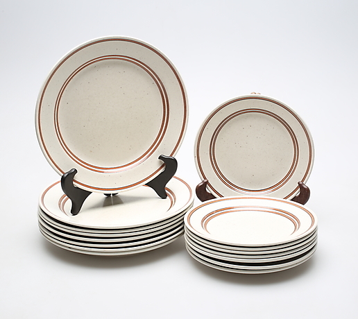 TABLEWARE PARTS, 16 parts, stoneware, "Rondo", Stig Lindberg ...