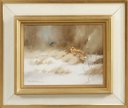 HENRY FREDRIKSSON. Foxes, oil on canvas, signed. Art - Paintings ...