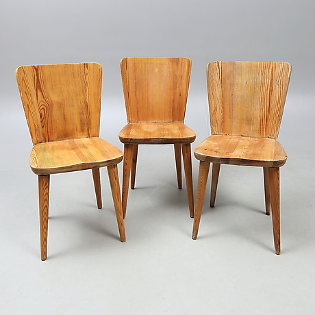 CHAIRS, 3 pcs, "Svensk Fur", model 510, Göran Malmvall, 1900s ...