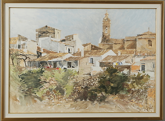 ADRIAN VAN ARKEL. Spanish city, oil on canvas, signed. Art - Paintings ...