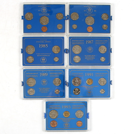 COIN, 7 pcs. annual rates in cassette. 1982-93. Coins, Medals & Stamps ...