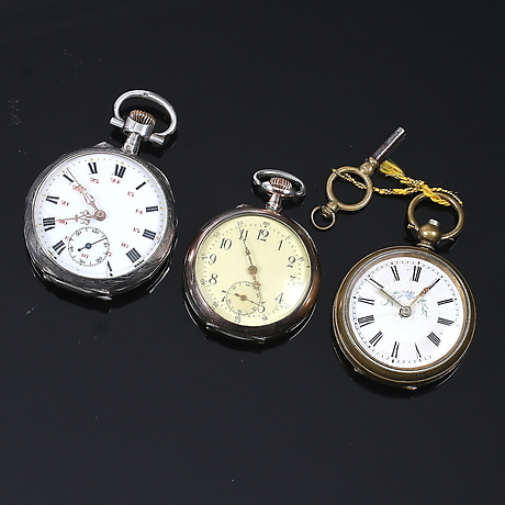 GRANDmother's clock, 3 pcs. i.a. silver, "Bikupan Cylindre" 18/1900s ...