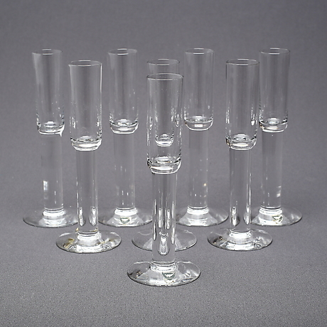 SNAPSGLAS, 8 st, glas, "Kolonn", Gunnar Cyrén för Orrefors. Glas ...