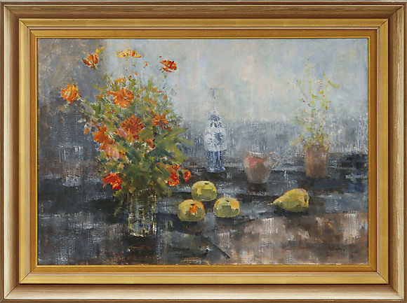 RAGNAR FALK. Still life, oil on Board, signed. Art - Paintings - Auctionet
