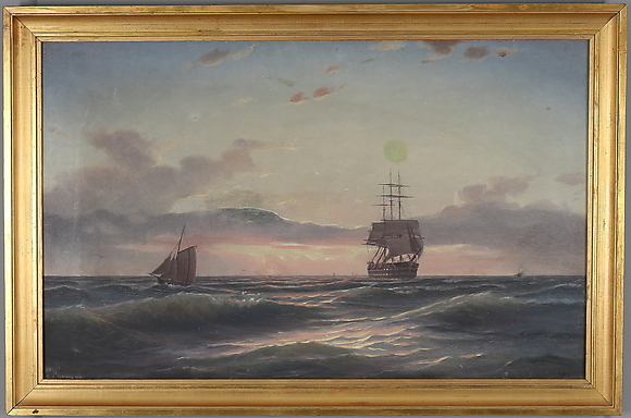 CARL JOHAN GRANBERG. Brigg, olja på duk, signerad och daterad 1891 ...