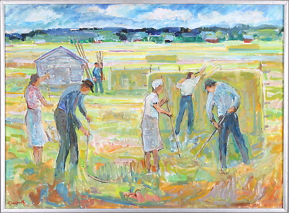 RUNE LUNDMARK. "Slåttern", olja på duk, signerad. Konst - Måleri ...