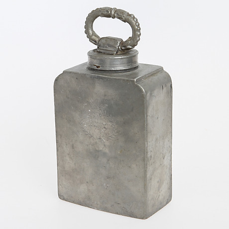 FLASKA, tenn 1700-tal. Silver & Metall - Tenn, Mässing & Koppar - Auctionet