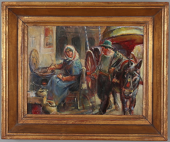 AXEL WALLERT. Motif from Italy, oil on Board, signed and dated 1932 ...