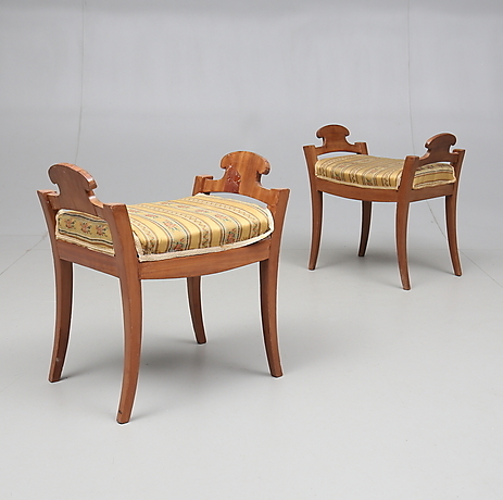 STOOLS, 1 pair, Karl Johan style, 19th century. Furniture - Armchairs ...