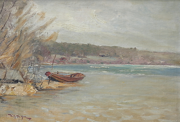 WILHELM BEHM. Oak by the beach, oil on Board. Art - Paintings - Auctionet