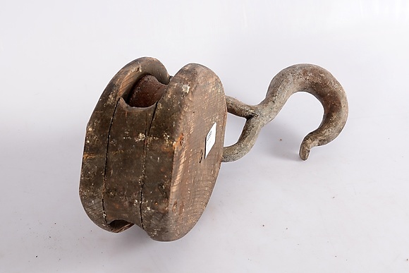 TALJA/BLOCK, trä och järn, 1800/1900-tal. Samlarföremål - Teknika ...