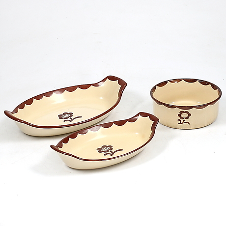 MOLD and BARREL, 3 parts, flintware, "Pyro", Wilhelm Kåge, Gustavsberg ...