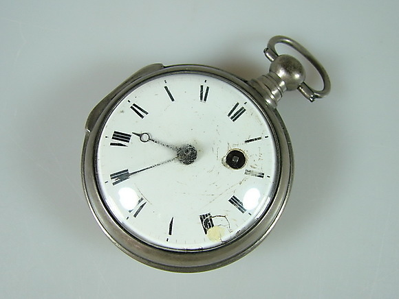 --FRENCH SILVER - SPINDLE CLOCK AROUND 1835. Clocks & Watches - Pocket ...