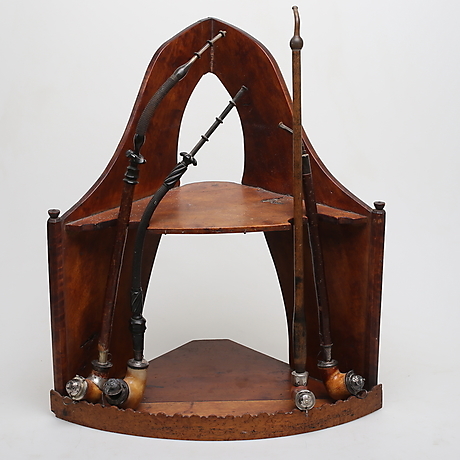 PIPE RACK. Karl Johan, early 19th century, silver-shod pipes ...