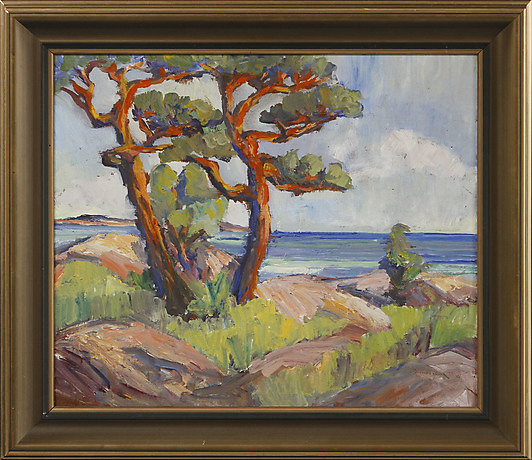 CARL BERNDTSSON. Pine trees, oil on Board, signed. Art - Paintings ...