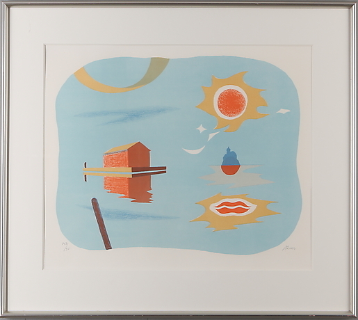 STELLAN MÖRNER. "Reflections", color lithograph, signed and numbered ...