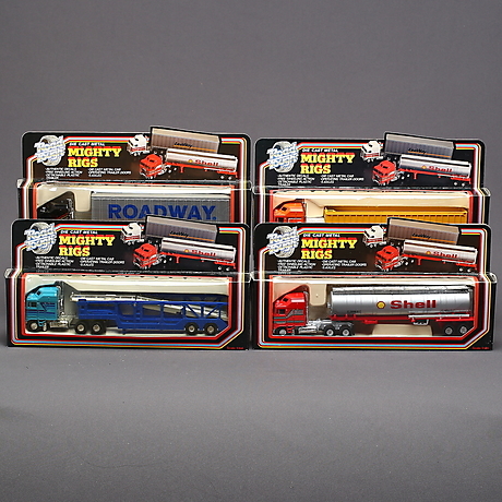 MIGHTY RIGS, 4 st, Road Tough, Skala 1/64, Made in Hong Kong. Leksaker ...