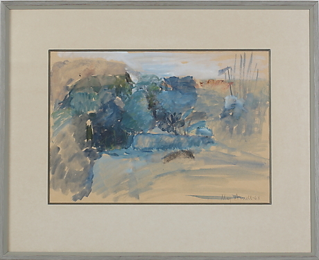MAJ ARNELL. Landscape. Watercolor. Signed and dated -68. Art ...
