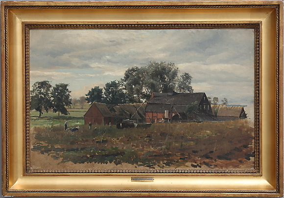 GUSTAV RYDBERG, landskap med lekande barn framför. Konst - Måleri ...