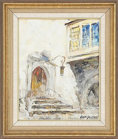 KNUT NORMAN. City environment, oil on Board, signed. Art - Paintings ...