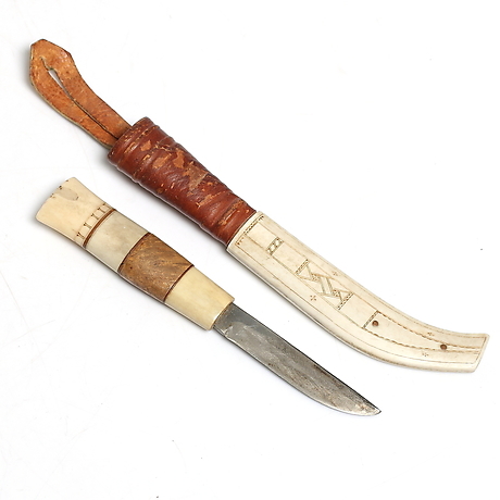 SUNE ENOKSSON. Sami knife, half-horn knife, Sami work, Tärnaby, signed ...
