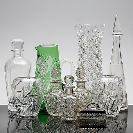 GLASS OBJECTS, 10 pcs, 1900s. Glass - Other - Auctionet