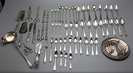 A Collection NICKEL SILVER, about 64 parts. Silver & Metals - Other ...