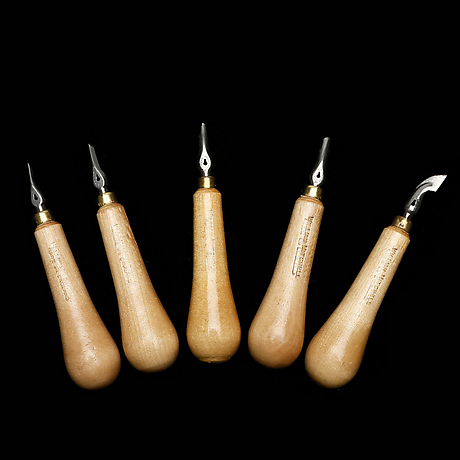 KNIVES, 5 pcs, Lino cutters, no 453, William Mitchell, Birmingham ...