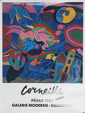 EXHIBITION POSTER, Corneille, Easter 1989 Gallerie Moderne - Silkeborg ...