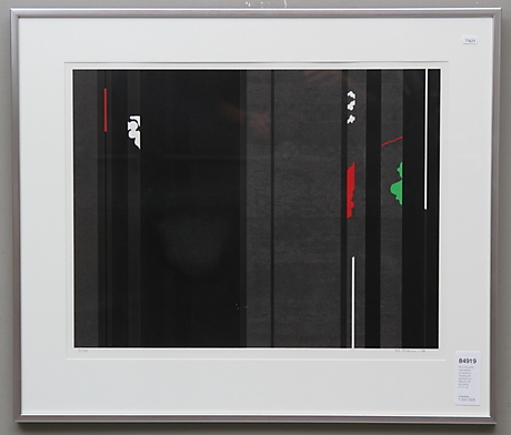NILS KÖLARE. Geometric composition. Color lithograph, signed and dated ...