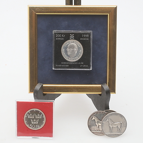 MYNT och medaljer, 5 st, silver, 1900-tal. Mynt, Medaljer & Frimärken ...